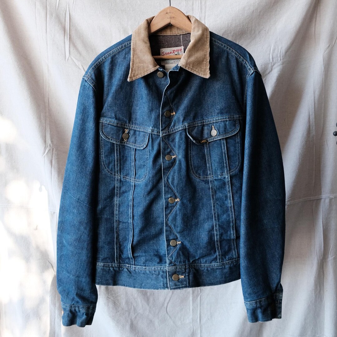 Vintage 60's Lee Storm Rider Denim Jacket Corduroy Collar Button-up ...