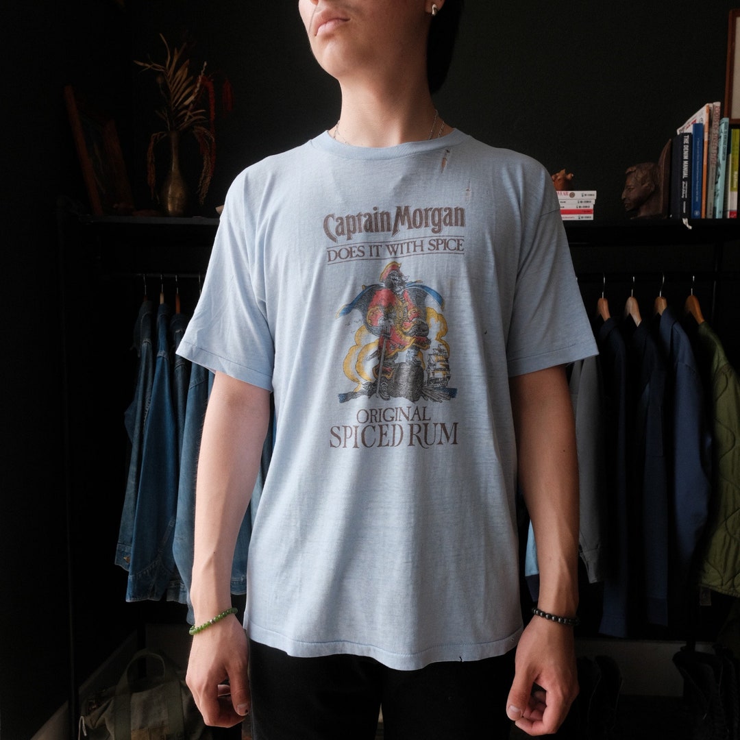 Vintage 70s Captain Morgan T-shirt Size Large Spiced Rum - Etsy