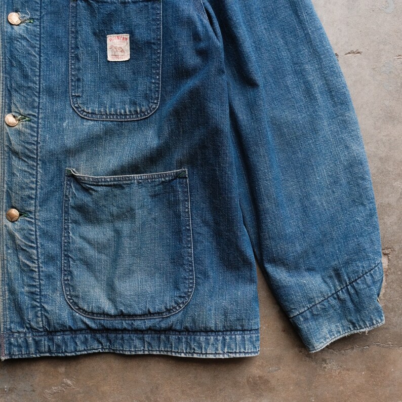Vintage 1950s 1960s Pointer Denim Chore Jacket Size Large Wool Blanket Lined Sanforized - Etsy