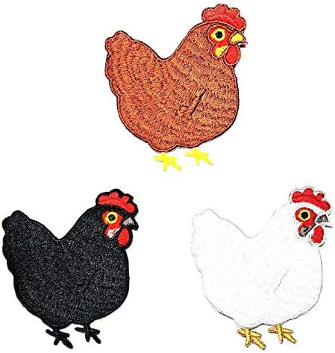 Chicken Farm Life Farming Farmer Cartoon Iron on Patch for Shoes Jacket ...