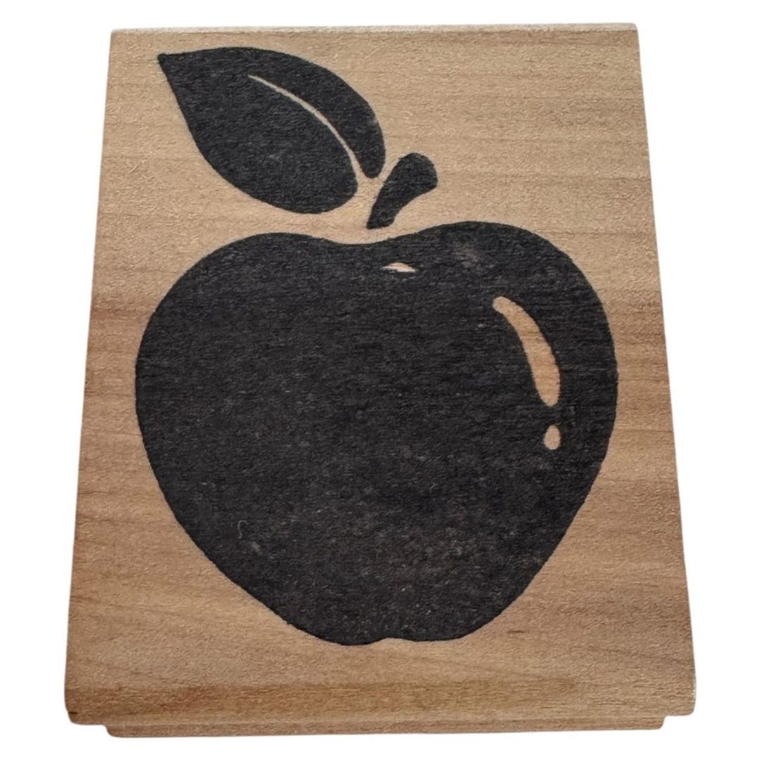 Stamp Affair Rubber Stamp Apple With Leaf Fruit School Teacher Theme ...