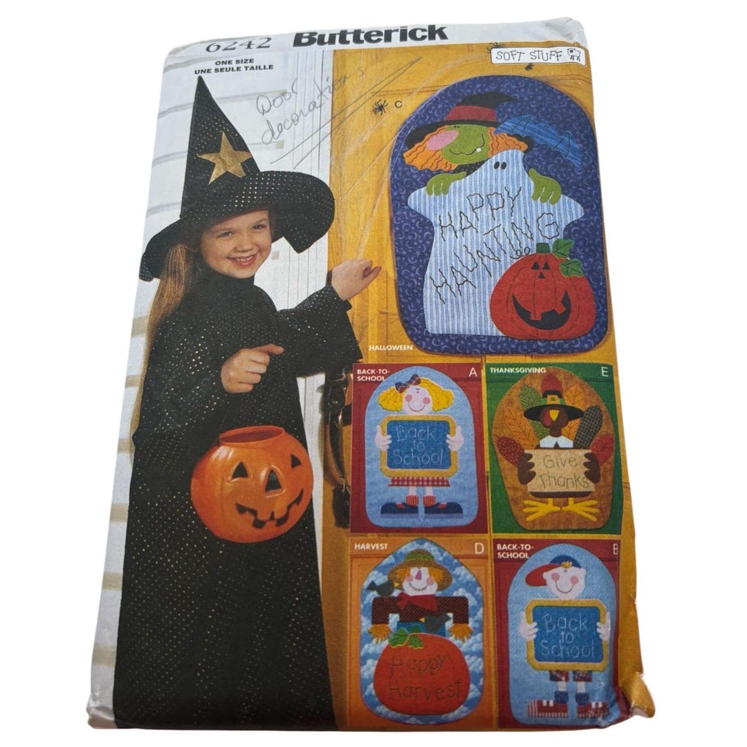 Butterick Sewing Pattern 6242 Fall Door Decorations Halloween ...