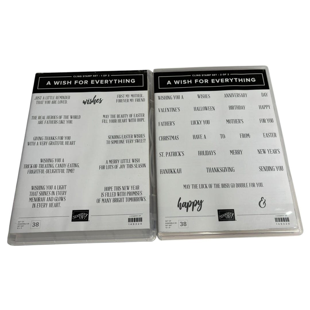 Stampin up A Wish for Everything Cling Stamp Set Holidays Words to From ...