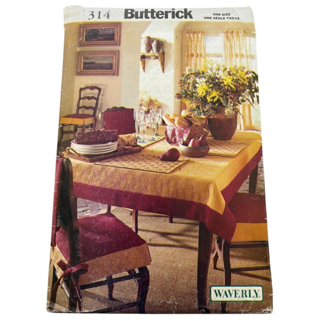 Butterick Sewing Pattern 314 Waverly Dining Room Decor Tablecloths ...
