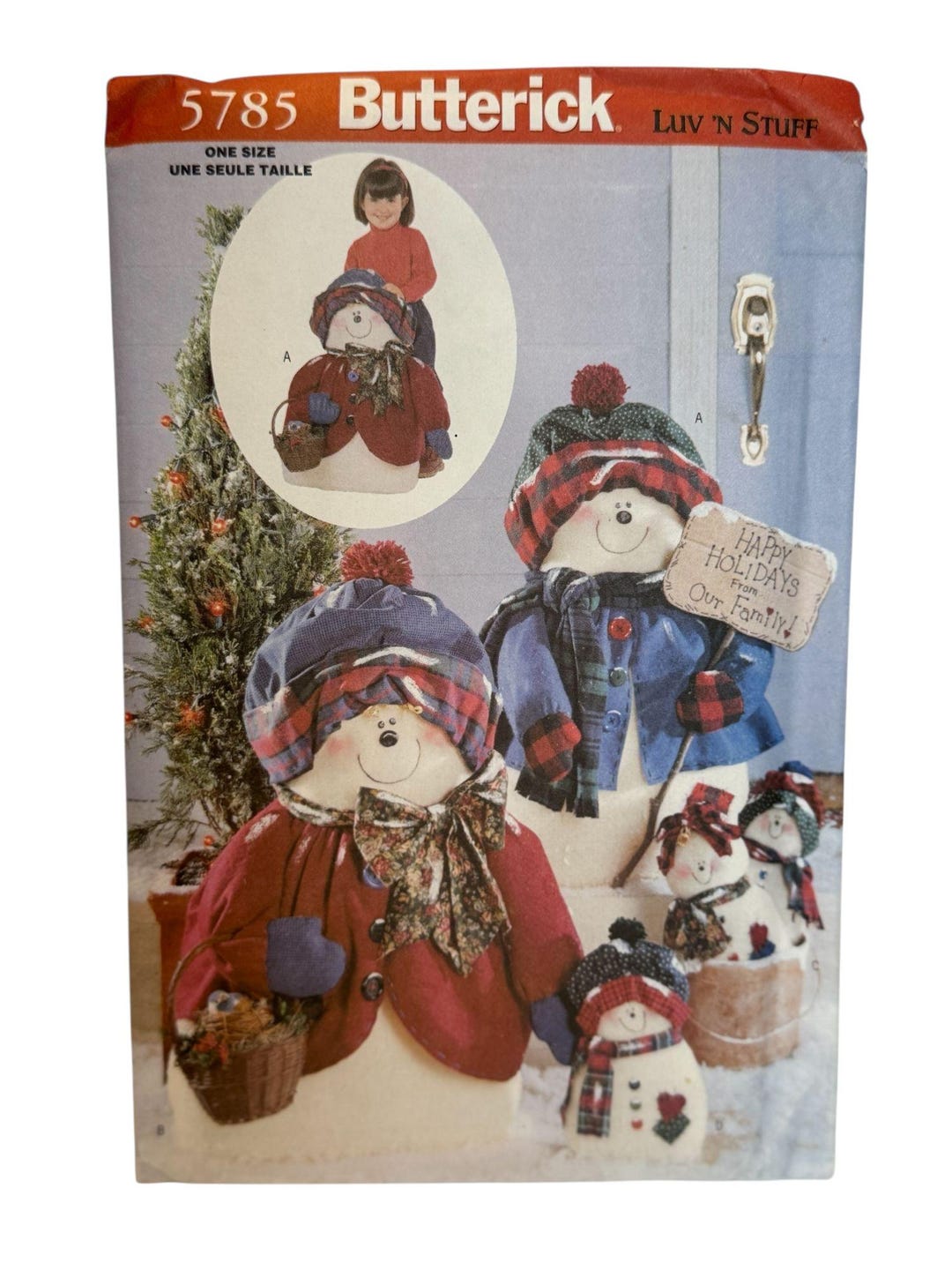 Butterick Sewing Pattern 5785 Snowman Family Holiday Home Decor ...