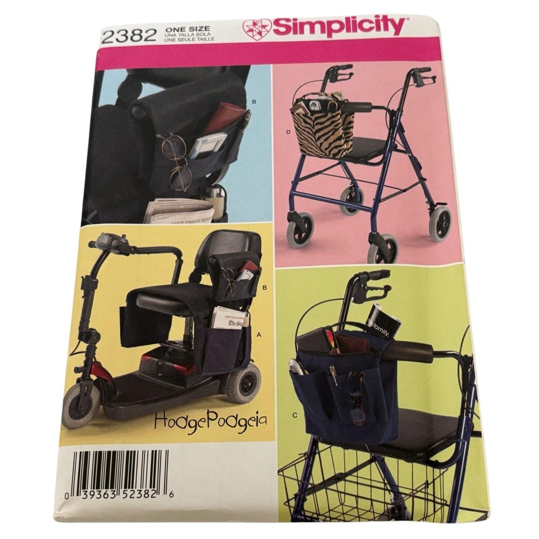 Simplicity Sewing Pattern 2382 Scooter Electric Wheelchair Walker Bag ...