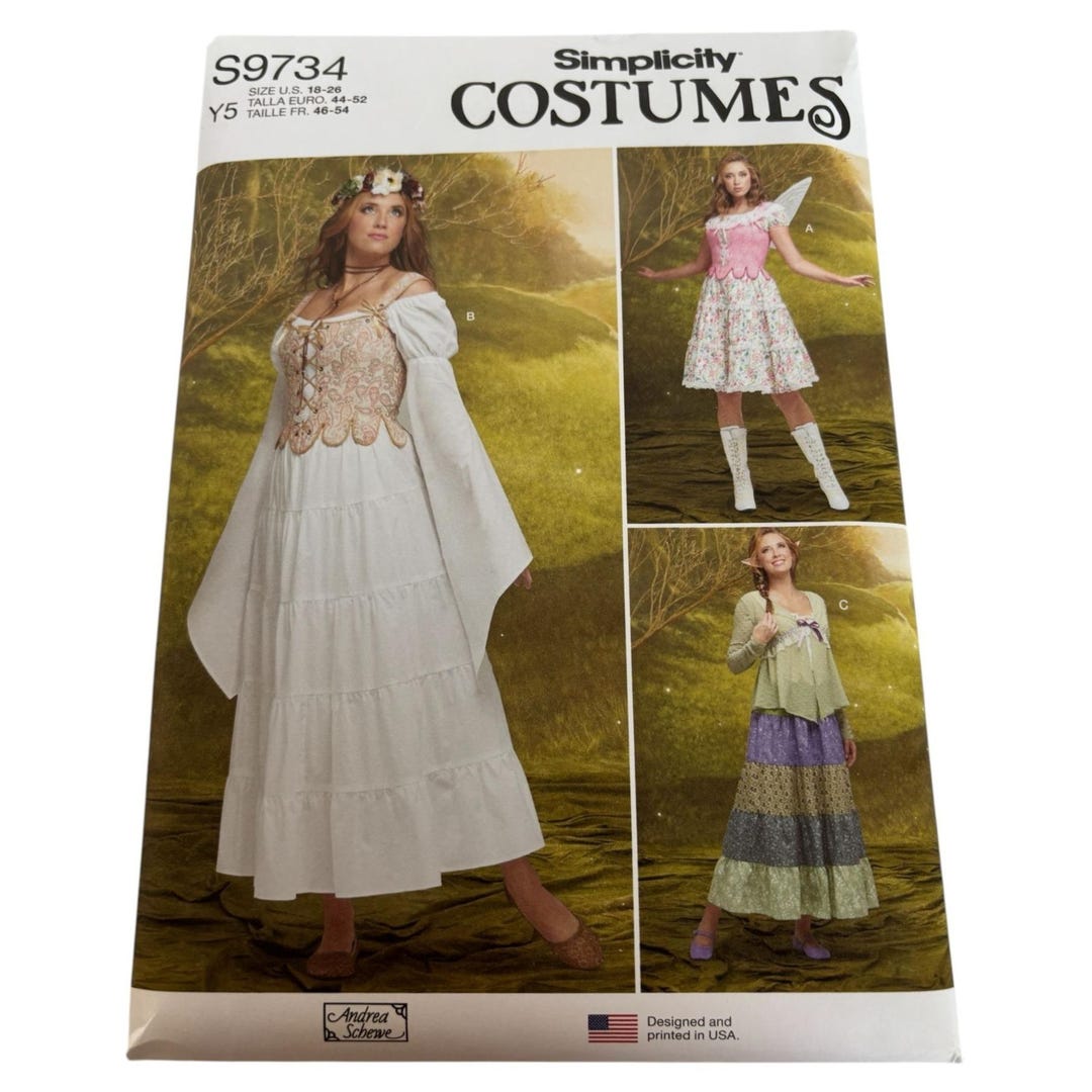 Simplicity Costume Sewing Pattern 9734 Fairycore Fairy Maiden ...