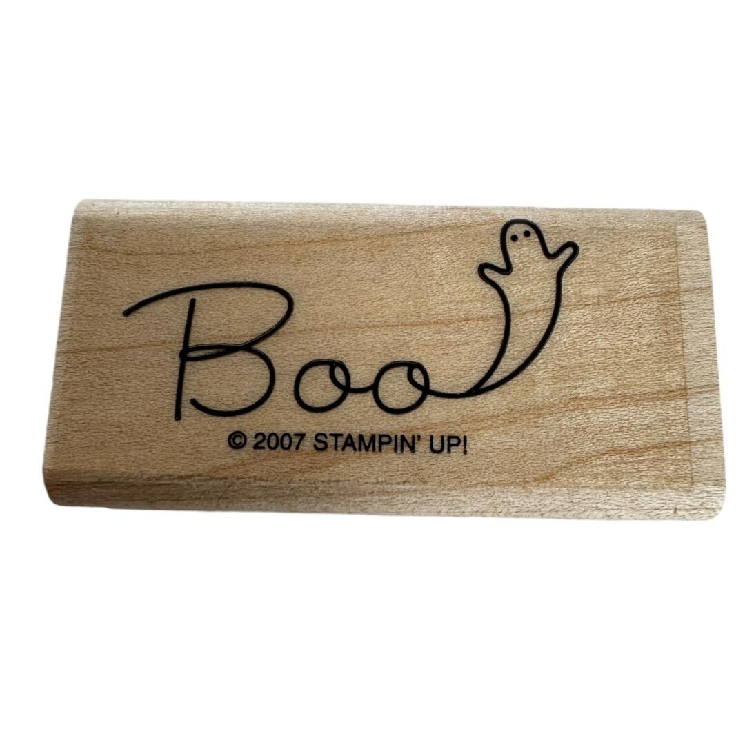 Stampin up Rubber Stamp Boo Ghost Halloween Card Making Word Wood ...