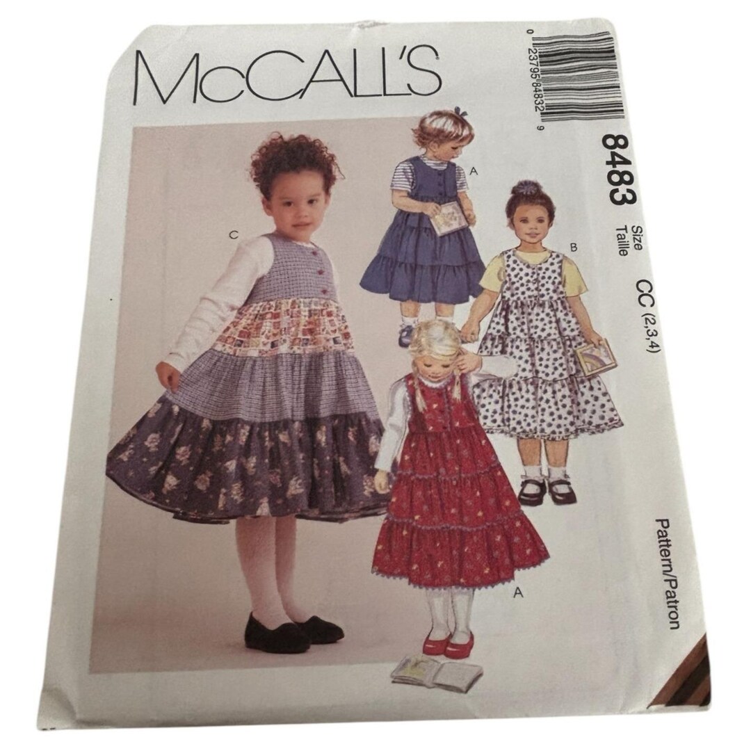 Mccalls Sewing Pattern 8483 Toddler Jumper Skirt Layered Size 2T 3T 4T ...