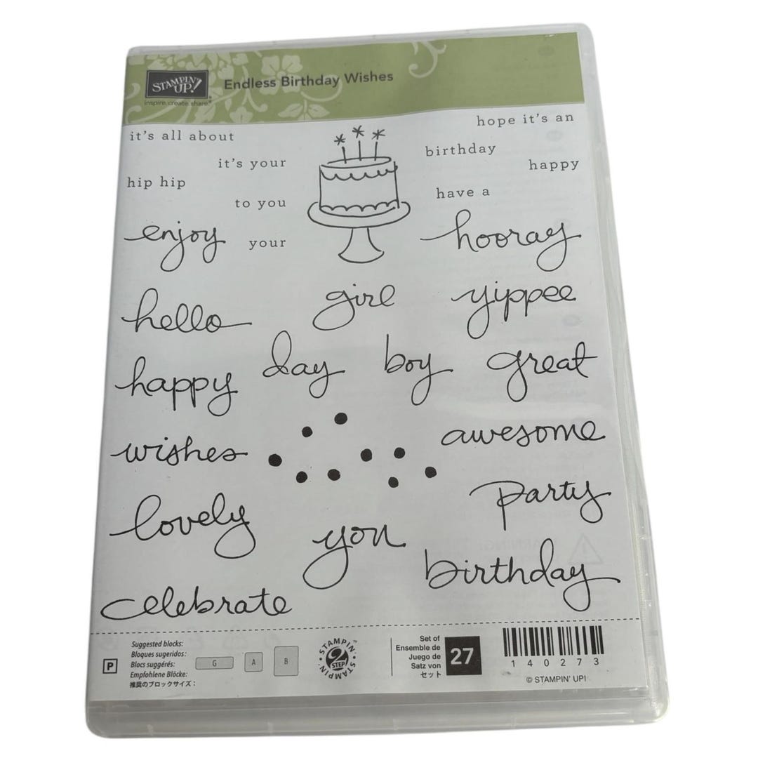 Stampin up Endless Birthday Wishes Photopolymer Stamp Set 27 Cursive ...