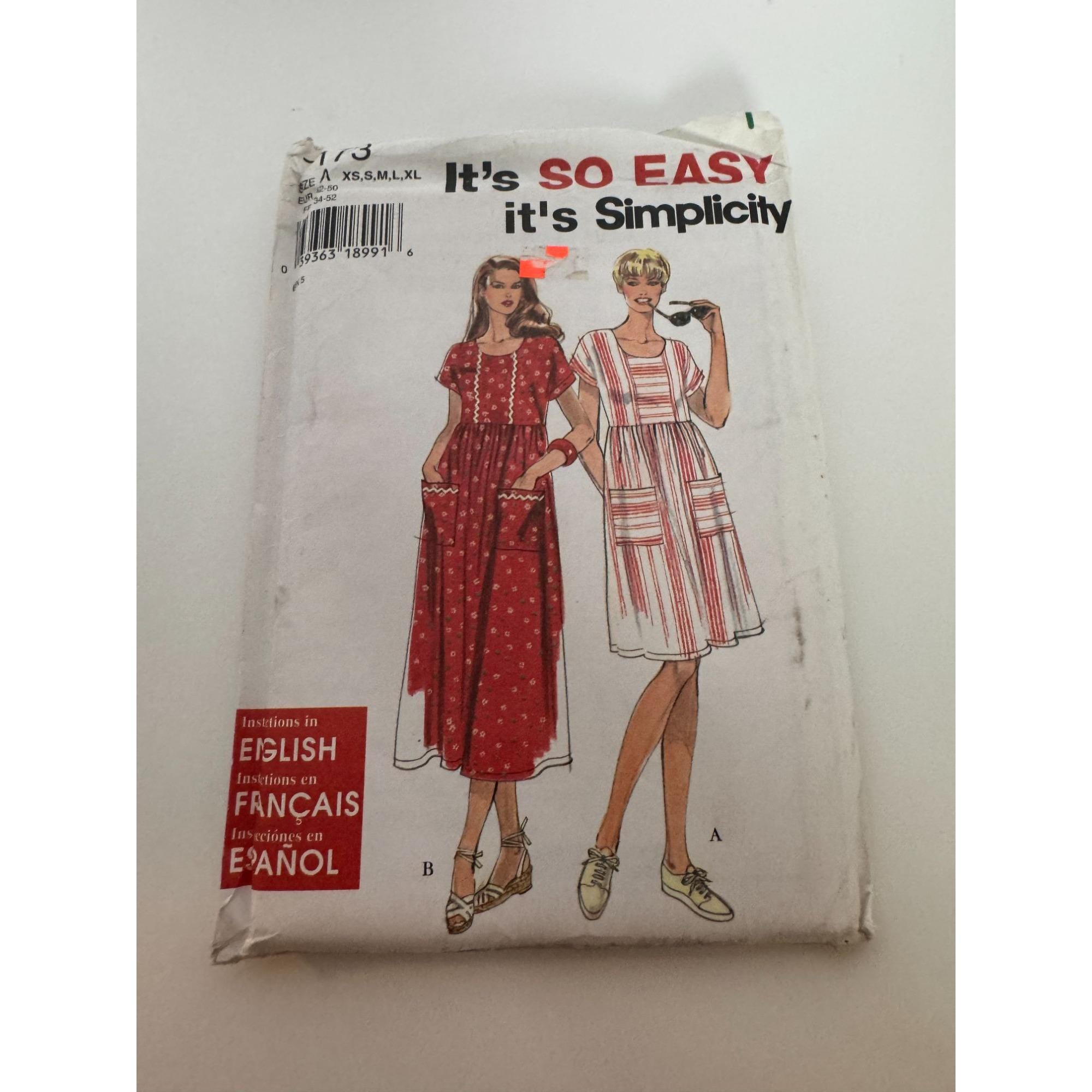 Simplicity Sewing Pattern 7173 Misses Dress Casual Summer Modest XS-XL ...