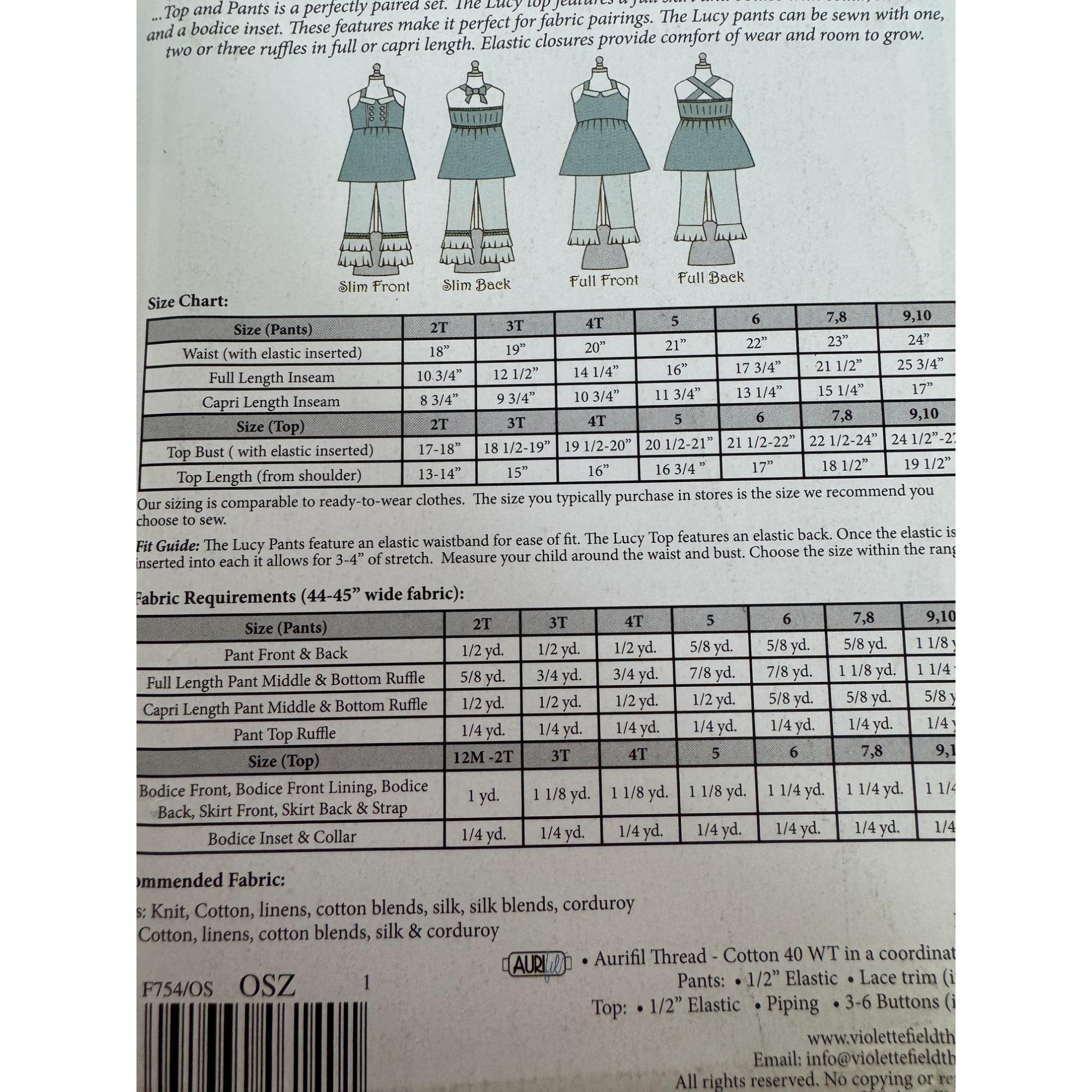 Violette Field Threads Sewing Pattern F754 Lucy Collared Top Ruffled ...