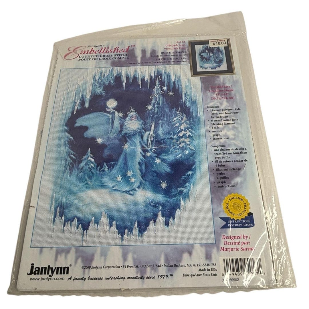 Janlynn Embellished Cross Stitch Kit Olde Jack Frost Winter Wizard ...