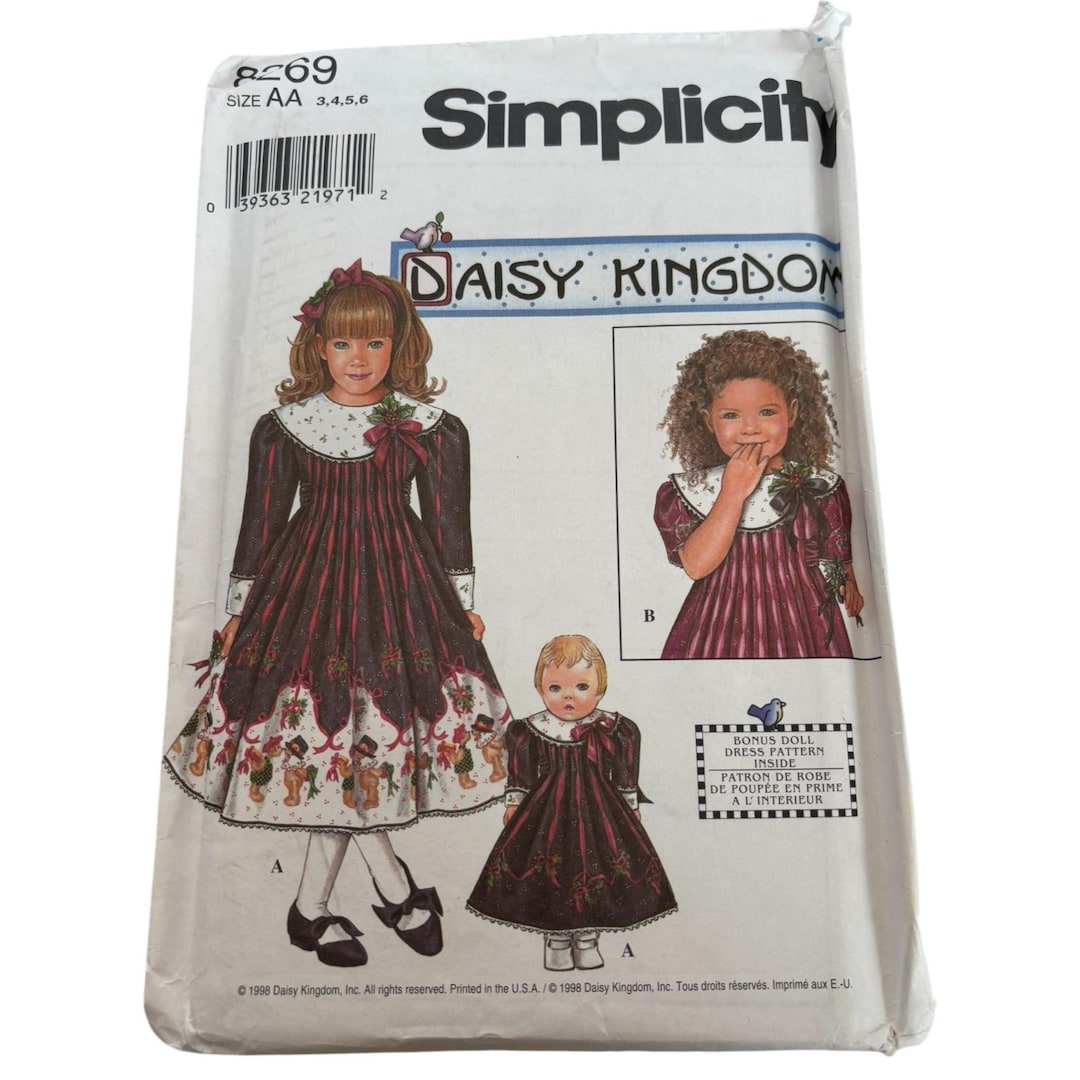 Daisy Kingdom Simplicity Sewing Pattern 8269 Girls and Doll Dress 3 4 5 6 Uncut - Etsy