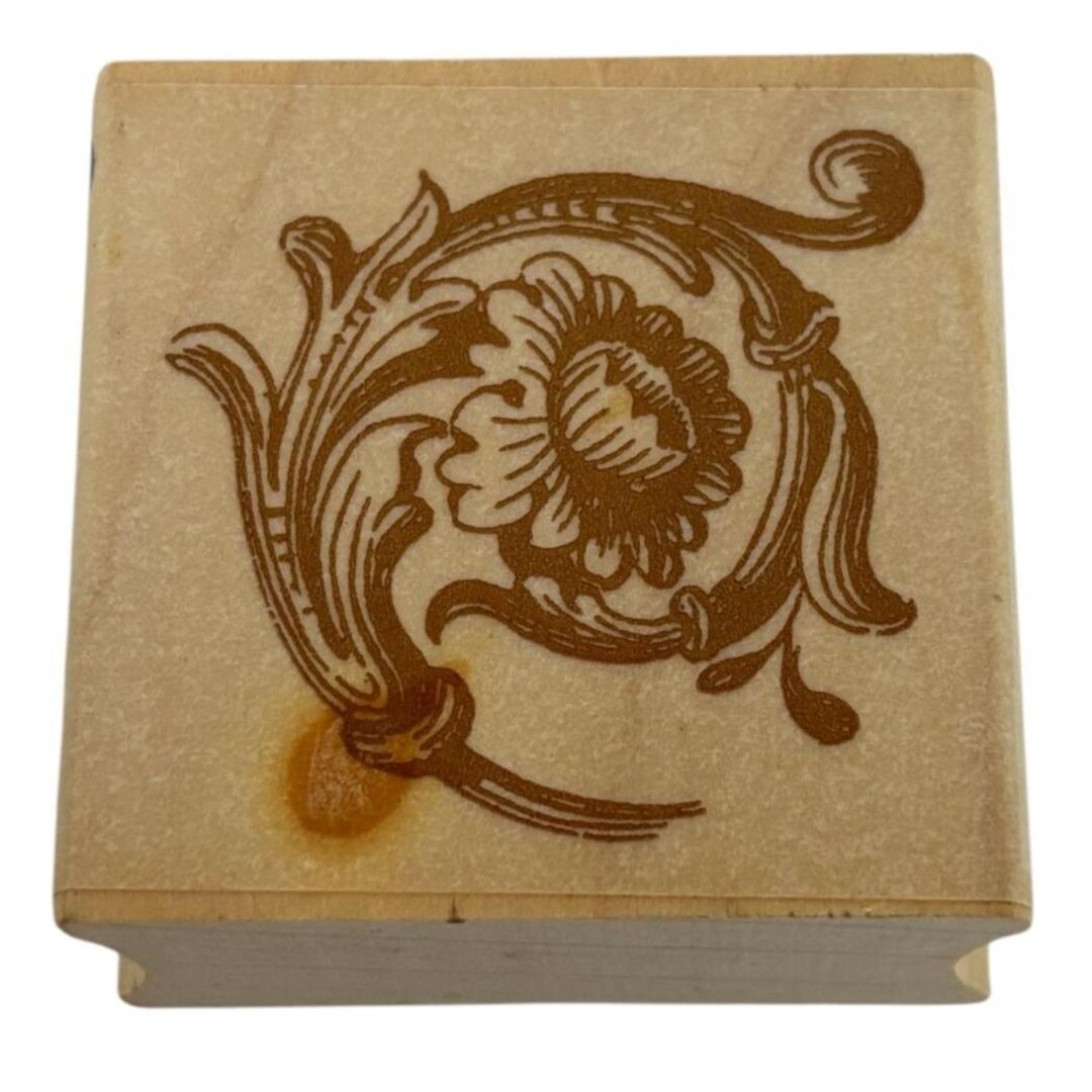Anna Griffin Rubber Stamp Floral Motif Round Baroque Style Card Making ...