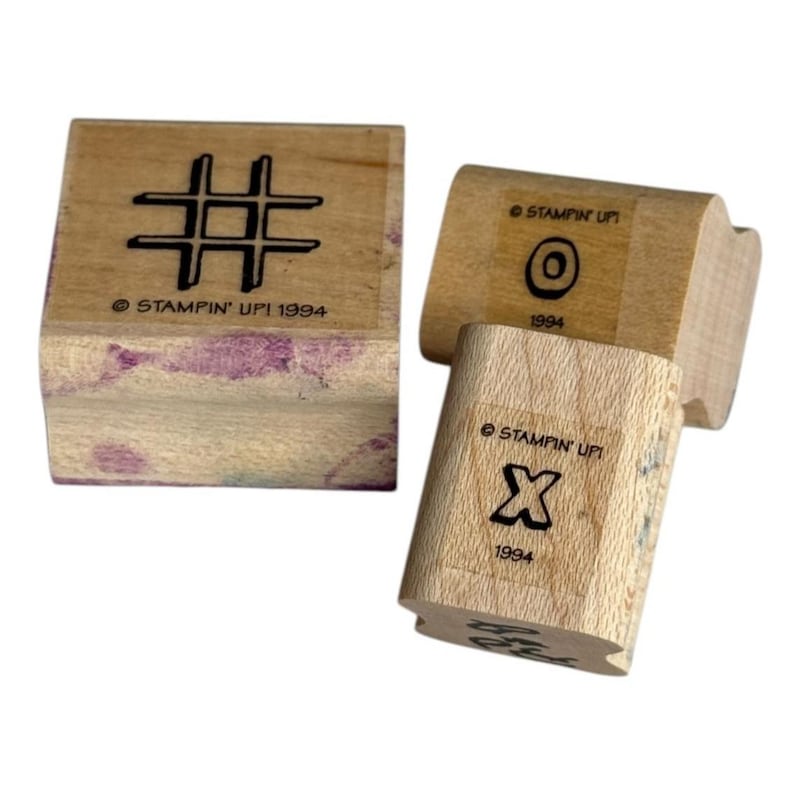 Stampin up Rubber Stamp Tic Tac Toe Game Hashtag Card Making XO Love ...