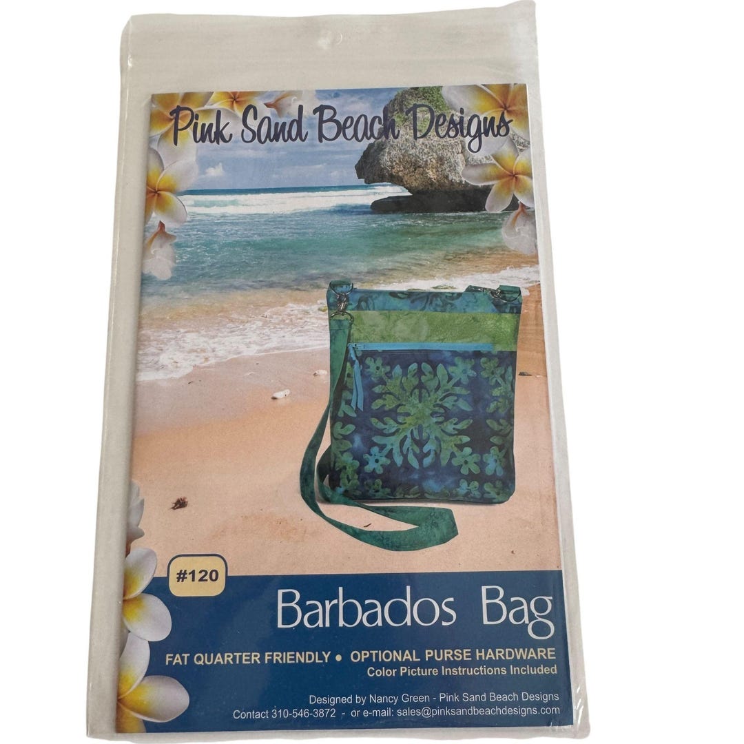 Pink Sand Beach Designs Sewing Pattern 120 Barbados Bag Beach Vacation ...