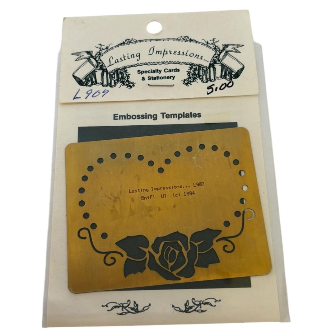 Lasting Impressions Embossing Template Heart Rose Metal Stencil Love ...
