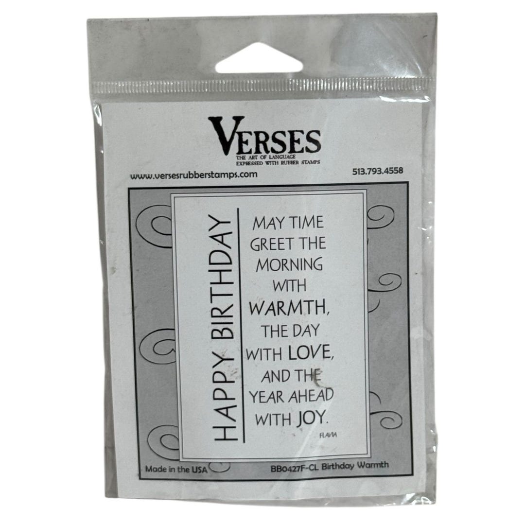 Verses Rubber Stamp Happy Birthday Warmth Card Making Sentiment Words ...
