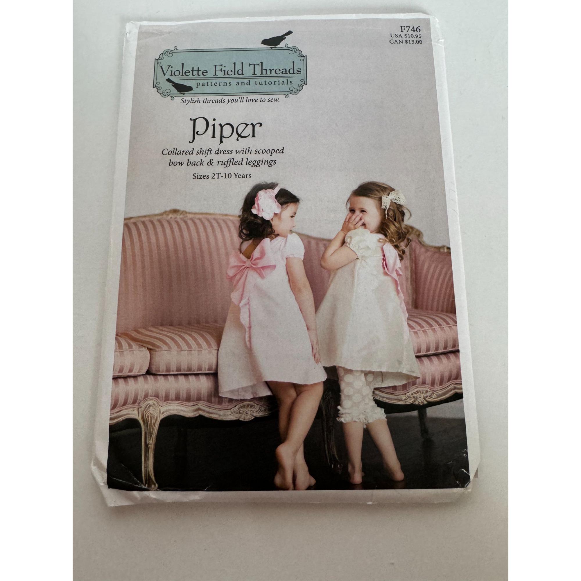 Violette Field Threads Sewing Pattern F746 Piper Dress Leggings Girls ...