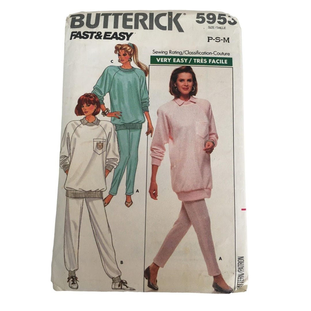 Butterick Sewing Pattern 5953 Misses Pullover Top Tapered Pants Comfort ...