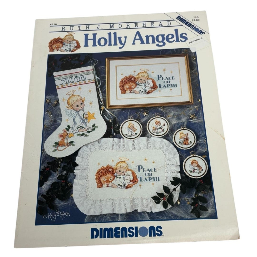 Dimensions Cross Stitch Pattern Holly Babes Angels Christmas Ornaments ...