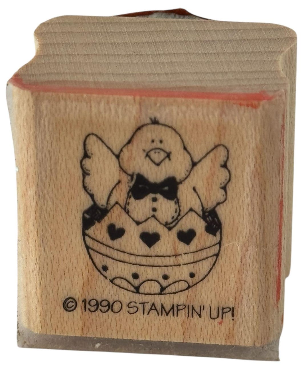 Stampin up Rubber Stamp Easter Chick in Egg Bow Tie Card Making Spring ...