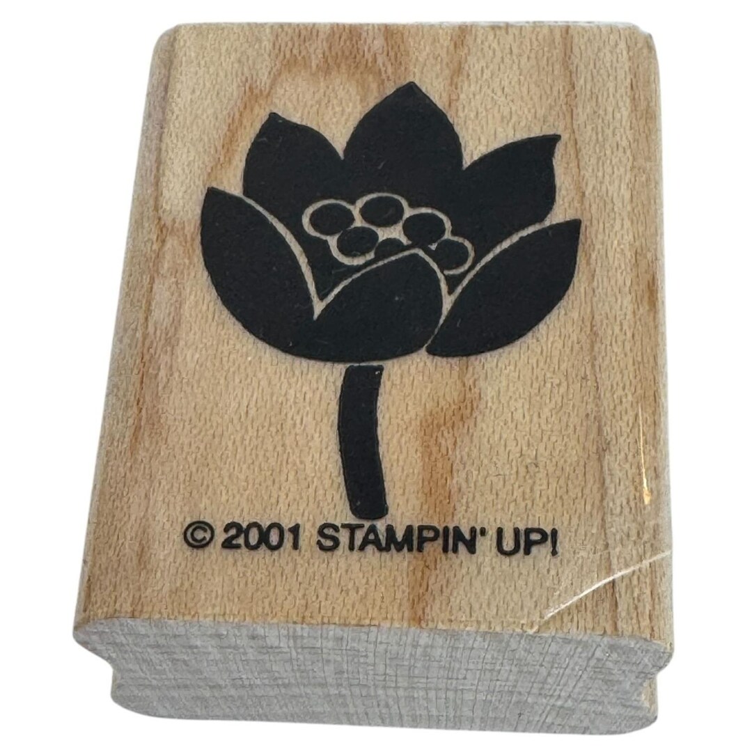 Stampin up Rubber Stamp Lotus Flower Lily Pad Nature Aquatic Plant Card ...