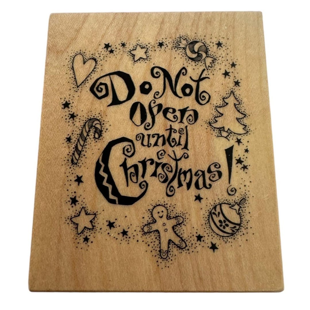 PSX Rubber Stamp Do Not Open Until Christmas Gift Tag Card Making Words ...