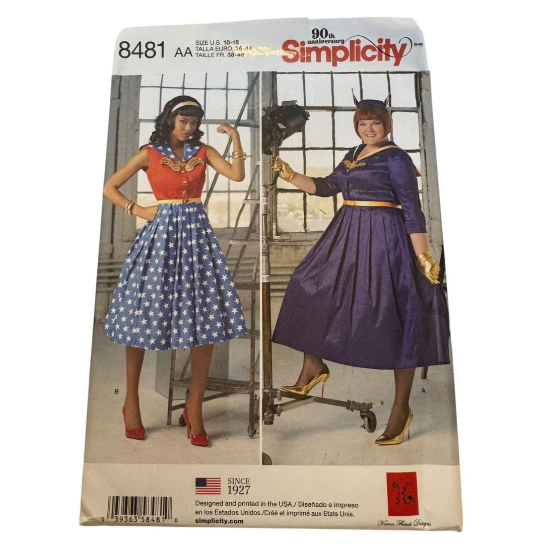 Simplicity Sewing Pattern 8481 Rockabilly Dress Superhero Hero Costume ...