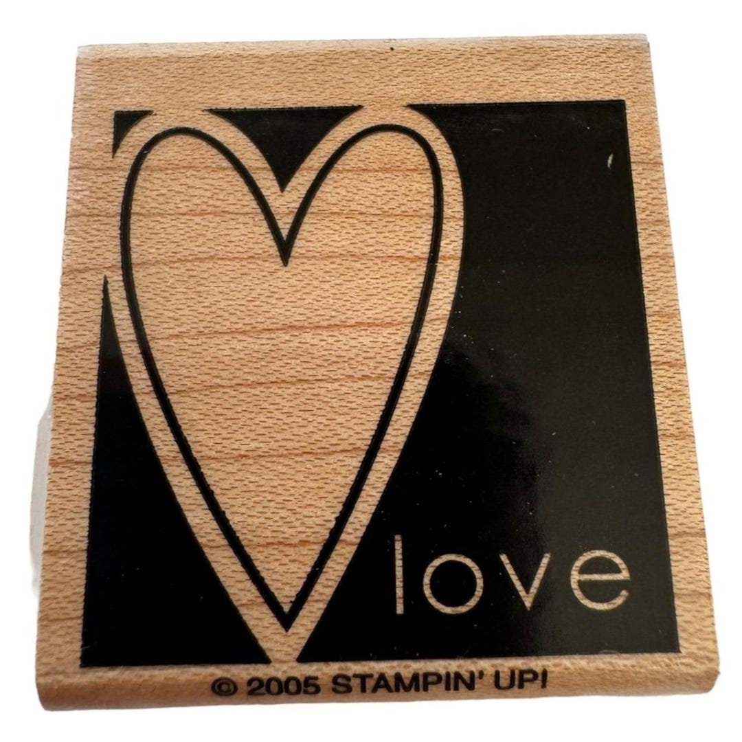Stampin up Rubber Stamp Heart Outline Square Love Card Making Word 1.5 ...