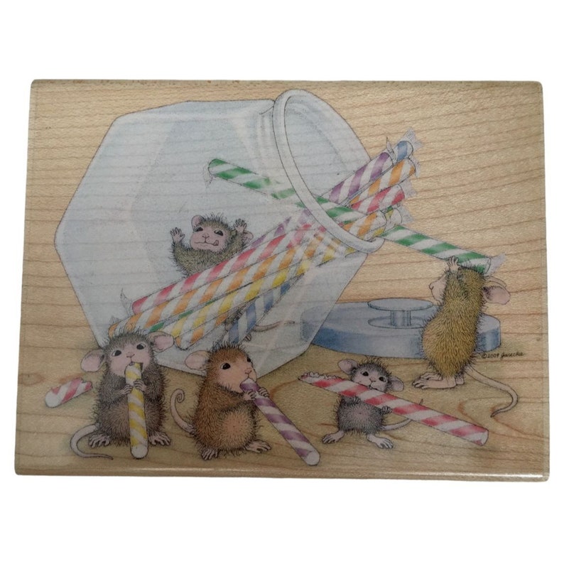 Stampabilities Rubber Stamp Want Candy Now House Mouse Rare Mudpie ...