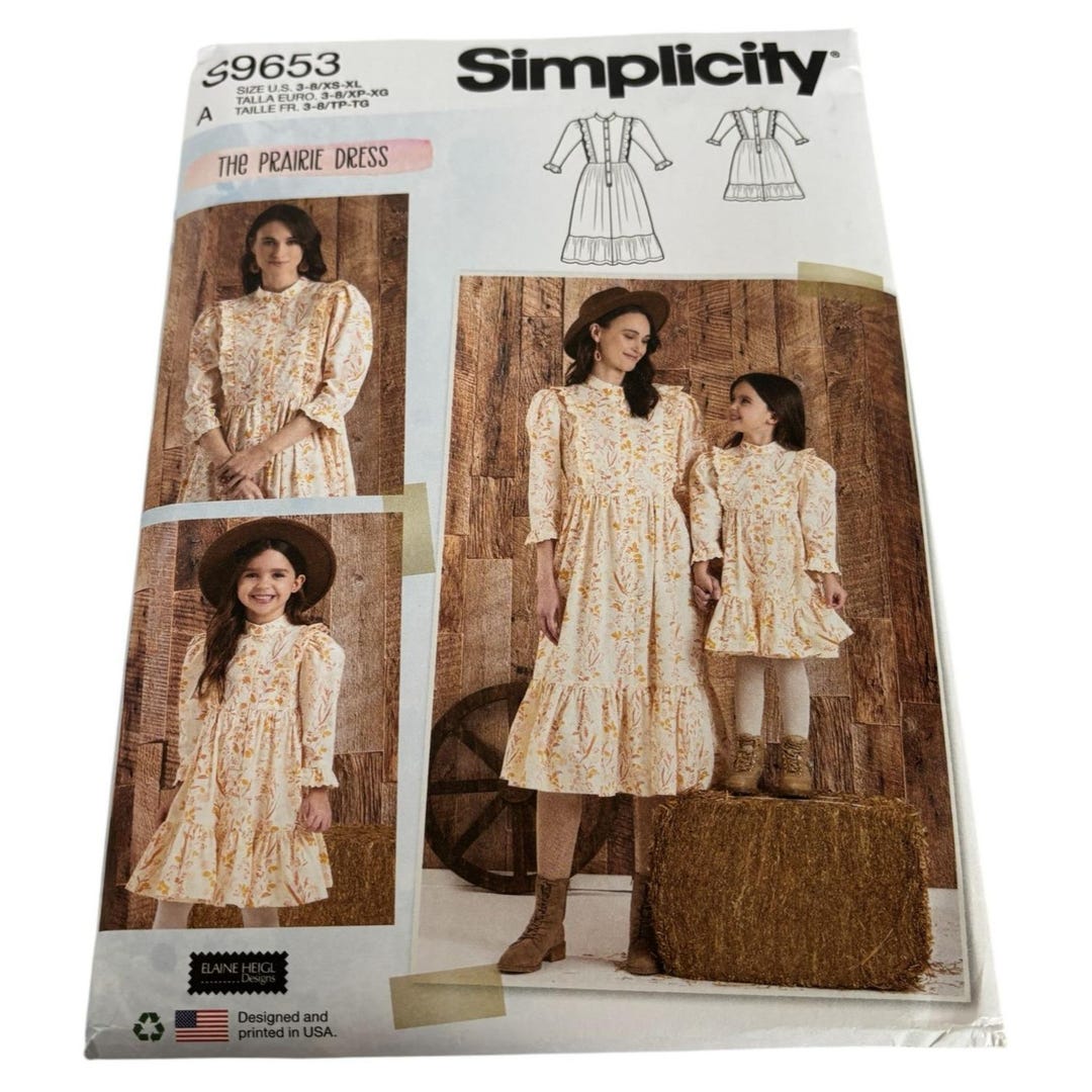 Simplicity Sewing Pattern S9653 the Prairie Dress Mother Daughter Girls ...