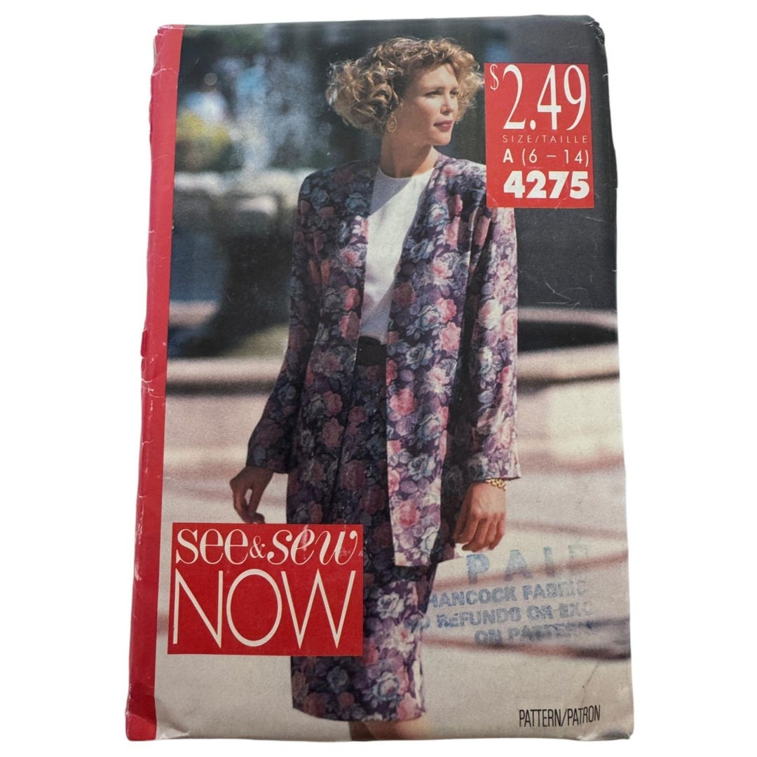 Butterick See and Sew Sewing Pattern 4275 Misses Suit Jacket Dress 6-14 ...