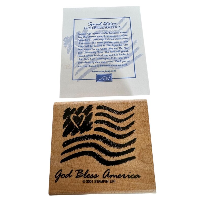 Stampin up Rubber Stamp God Bless America Patriotic American Flag With ...