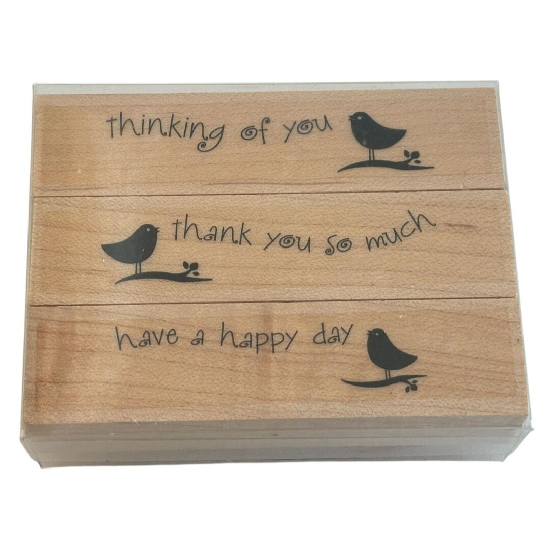 Hero Arts Singing Birds Rubber Stamps: Thinking of You, Thank You - Etsy