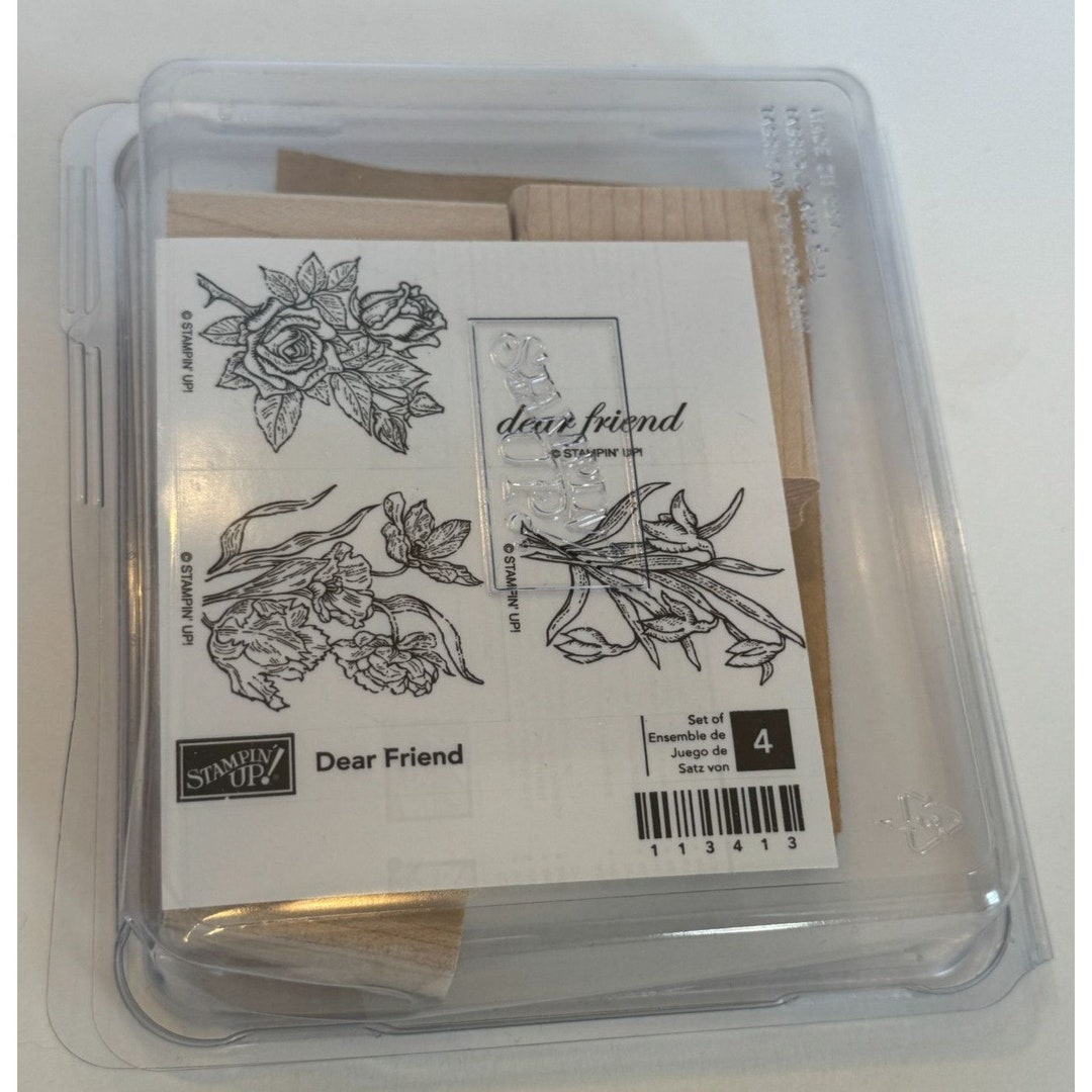 Stampin up Dear Friend Rubber Stamp Set Rose Poppy Flowers Card Making ...