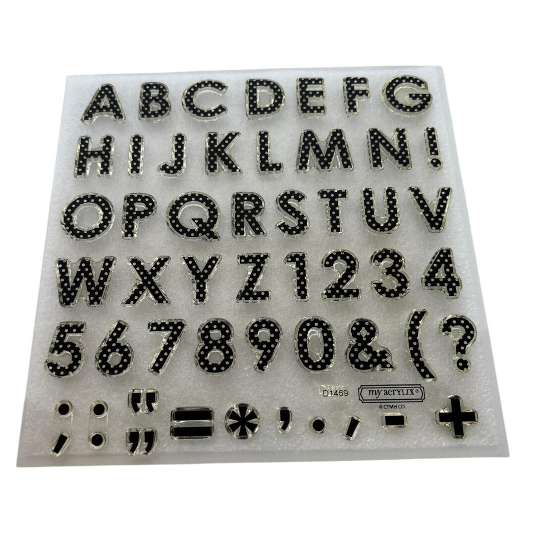 CTMH My Acrylix Acrylic Stamp Set Polka Dot Alphabet Letters ...