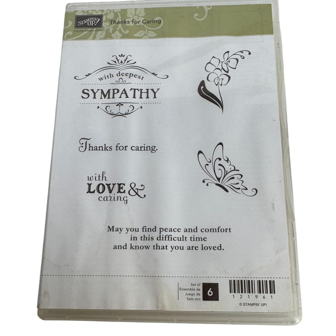Stampin up Clear Mount Rubber Stamp Set Thanks for Caring With Deepest ...