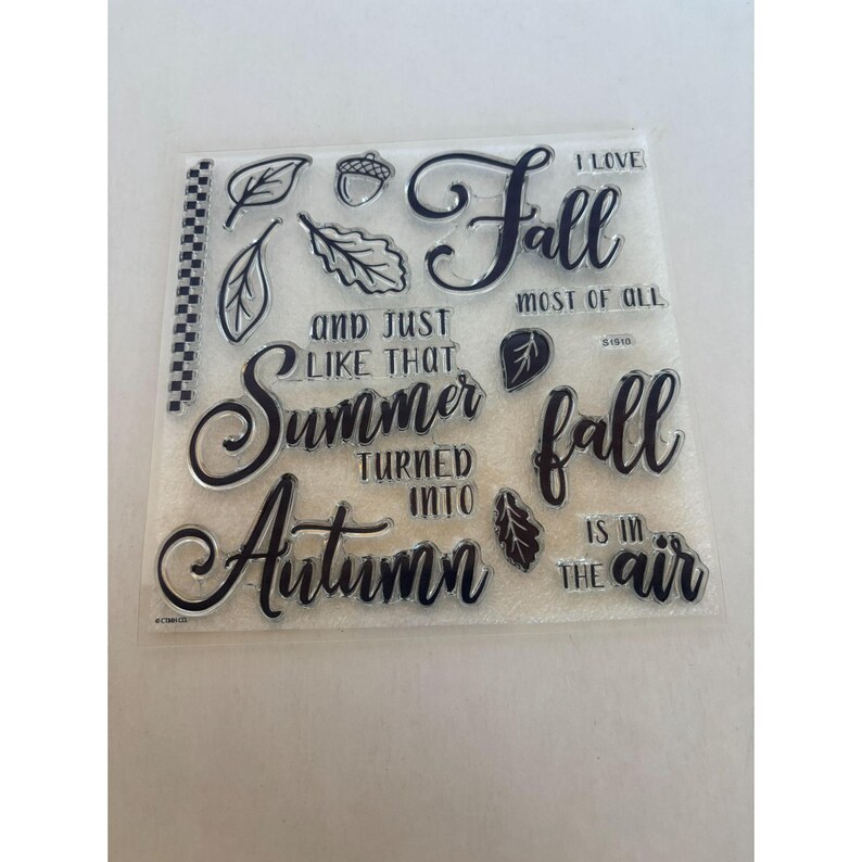 CTMH Acrylic Stamp Set Autumn is in the Air Summer Turned Into Fall ...