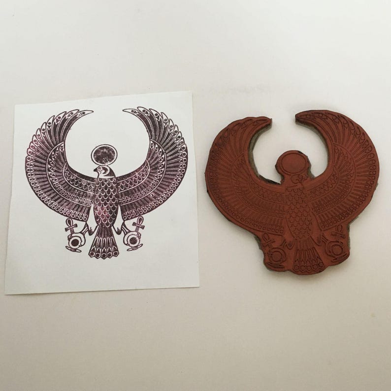 Ancient Egyptian Falcon Phoenix Rubber Stamp Large Background Horus ...