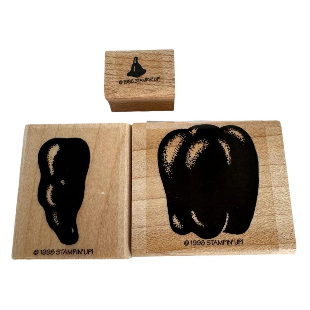 Stampin up Rubber Stamps Vegetable Garden Jalapeno Pepper Green Pepper ...