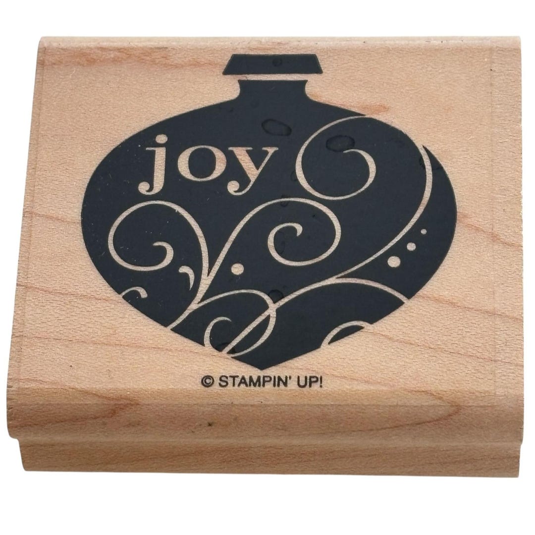 Stampin up Rubber Stamp Joy Christmas Ornament Winter Holidays Card ...