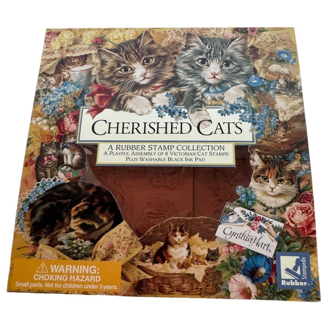 Rubber Stampede Rubber Stamp Set of 8 Cherished Cats Victorian Pet ...