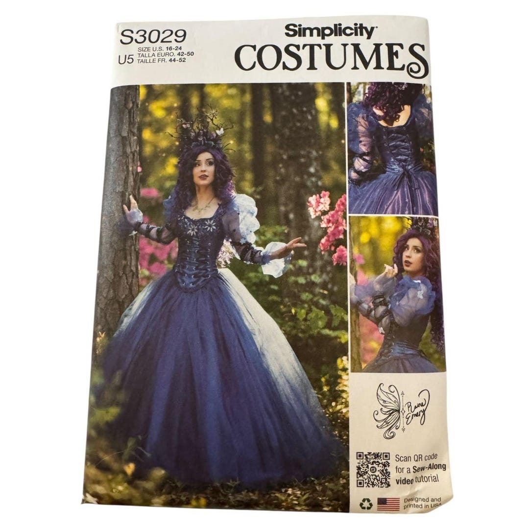 Simplicity Sewing Pattern S3029 Fairy Dress Ball Gown Costume 16-24 UC ...