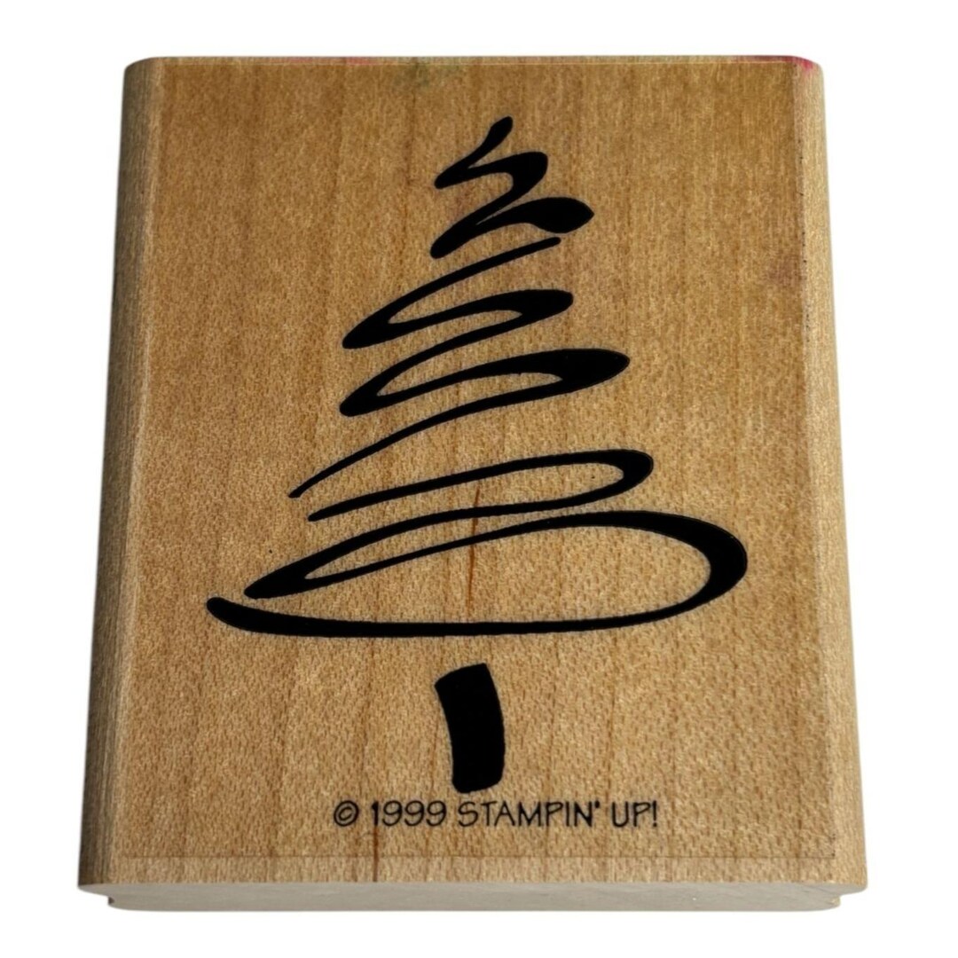Stampin up Rubber Stamp Christmas Tree Scribble Whimsical Small Card ...