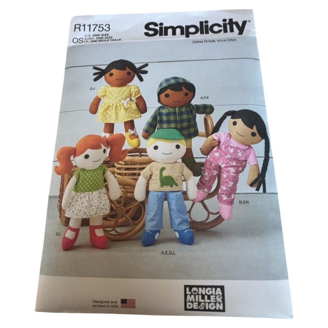 Simplicity Sewing Pattern R11753 Cloth Dolls and Clothes Clothing Toy ...