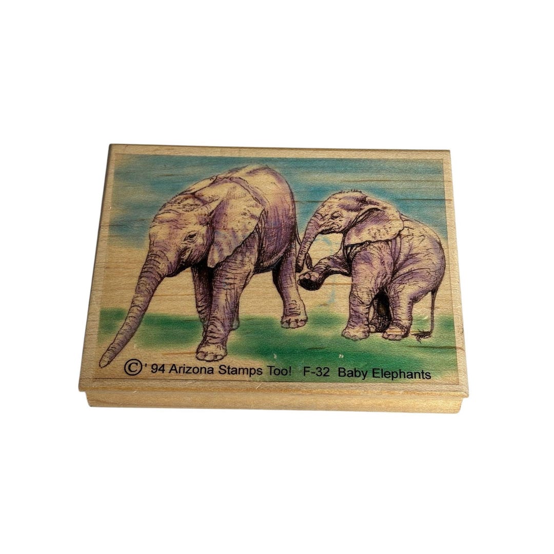 Arizona Stamps Too Rubber Stamp Baby Elephants Nature Safari Animals ...