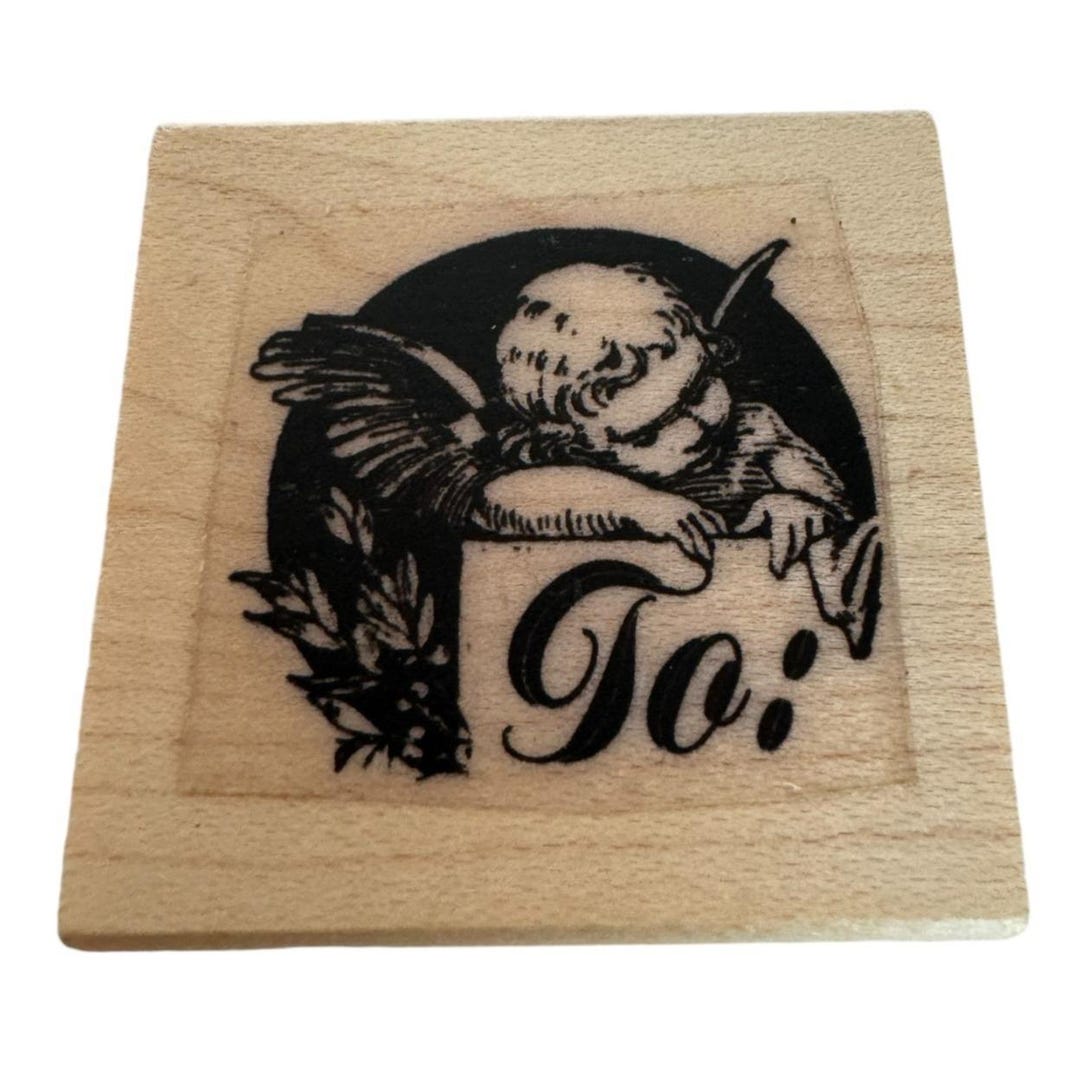 Angel Rubber Stamp to Design Gift Tag Card Making Valentines Day ...