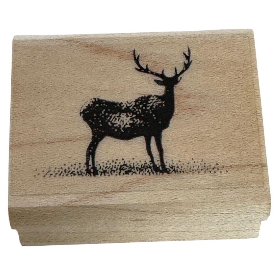 Stampscapes Rubber Stamp Buck Large Deer Hunting Silhouette Nature ...